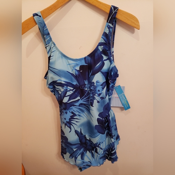 Jantzen | Swim | Jantzen One Piece Blue Tropical Print Swimsuit Size 2 ...